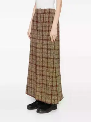 UMA WANG Checked Maxi Skirt