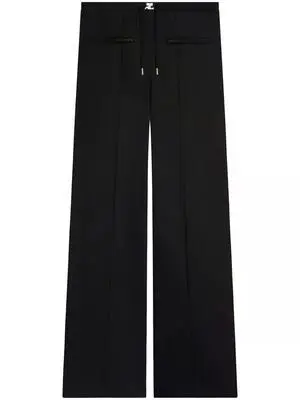 COURREGES Low-rise Wide Leg Track Pants With Zip Pockets - Black