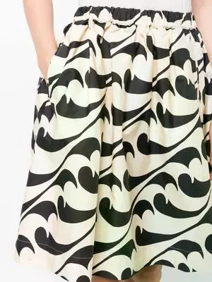 JNBY Abstract Pattern Cotton A-line Midi Skirt