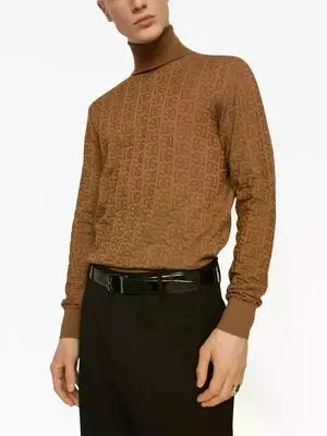 Dolce & Gabbana Logo-embroidered Knitted High Neck Top