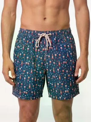 MC2 SAINT BARTH Graphic-print Swim Shorts - Blue