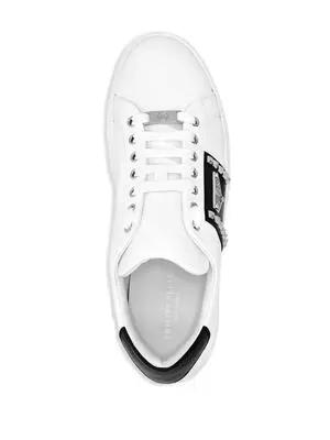 Philipp Plein Leather Hexagon Sneakers - White