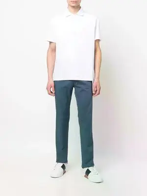Massimo Alba Off-centre Button Chinos - Blue