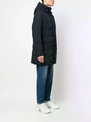Woolrich Padded Funnel Neck Coat - Blue