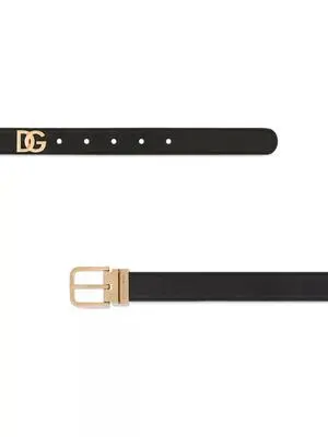 Dolce & Gabbana Logo Plaque Belt - Black
