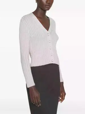LANVIN V-neck Cardigan With Fabric-covered Buttons