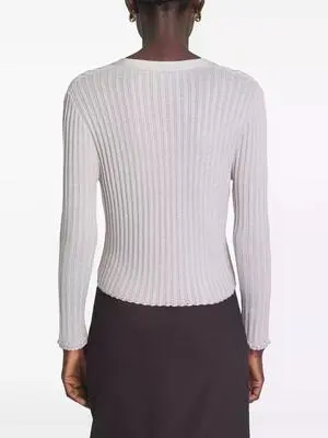 LANVIN V-neck Cardigan With Fabric-covered Buttons