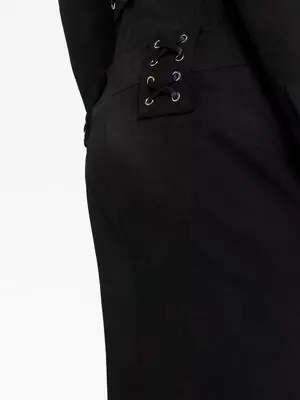 Alessandra Rich Lattice-embellished Wool Blend Midi Skirt