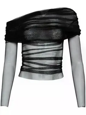 Christopher Esber Veiled Silk Top - Black