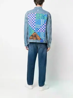 COUNTY OF MILAN Denim Jacket With Abstract Print