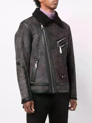 Philipp Plein Iconic Suede Biker Jacket - Black