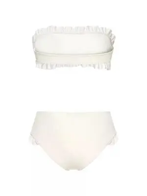 PARAMIDONNA Kylie Ruffled-trim Bandeau Bikini - Neutrals