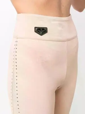 Philipp Plein Stud-detail Sheer-paneling Leggings