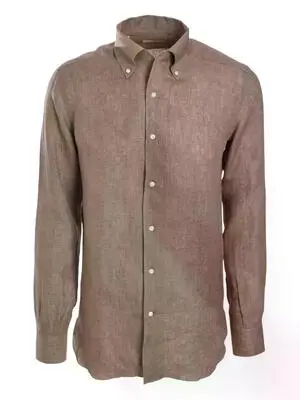 Luciano Barbera Linen Shirt - Brown