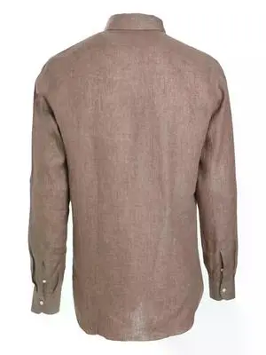 Luciano Barbera Linen Shirt - Brown