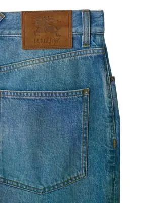 Burberry Loose-fit Wide-leg Jeans With Embossed Suede Patch