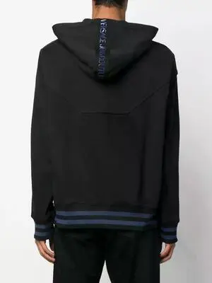 Versace Logo-print Striped-trim Hoodie