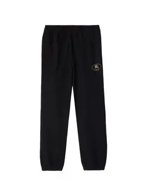 Burberry Knight-stamp Cotton Track Pants - Black