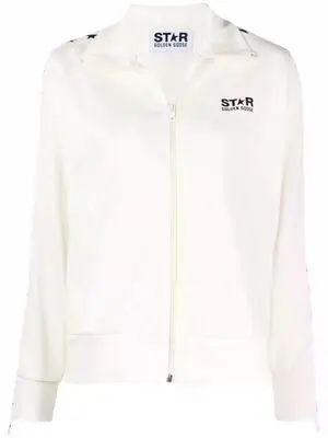 GOLDEN GOOSE Star-print Zipped Sweatshirt - Neutrals