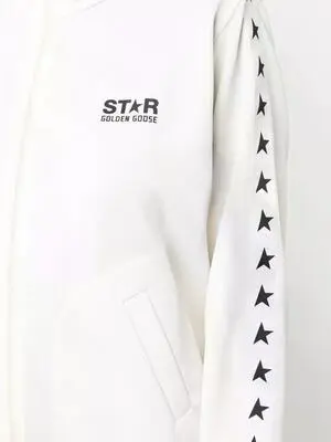 GOLDEN GOOSE Star-print Zipped Sweatshirt - Neutrals