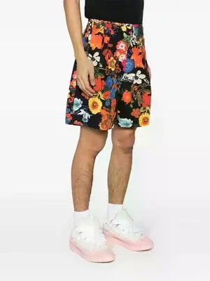 Moschino Allover Floral-print Pleated Shorts
