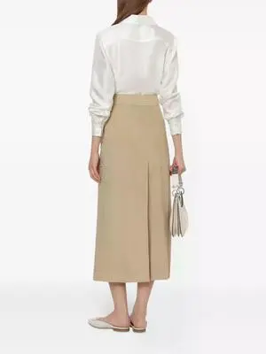 Alberta Ferretti Buckled Straight Skirt - Neutrals