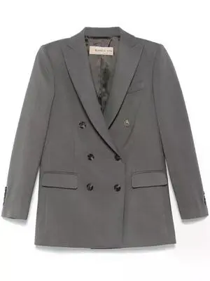 BLANCA VITA Double-breasted Flannel Blazer