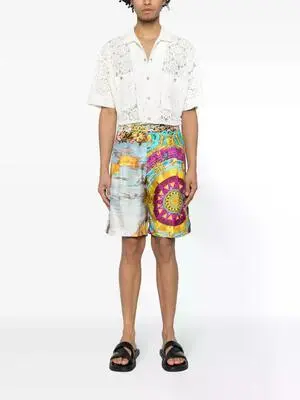 Moschino Graphic-print Silk Shorts - Multicolour