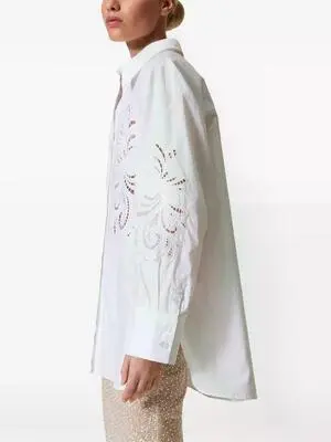 TWINSET Embroidered Lace Panel Oversized Shirt