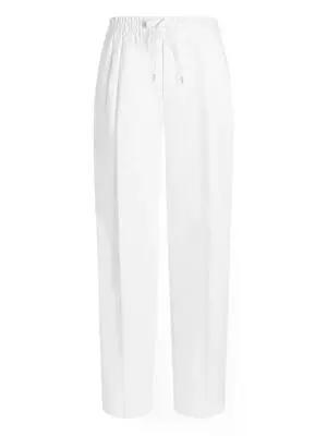Dolce & Gabbana Linen Tapered Trousers - White