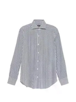 BARBA NAPOLI Striped Shirt - Black