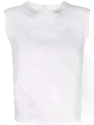 Shiatzy Chen Lace-detailing Sleeveless Vest - White