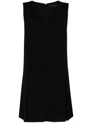 JUUN.J V-neck Pleated Minidress - Black