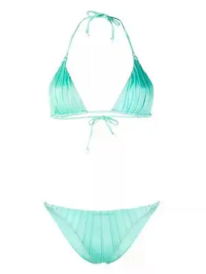 NOIRE SWIMWEAR Gathered Bikini Set - Blue