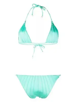 NOIRE SWIMWEAR Gathered Bikini Set - Blue