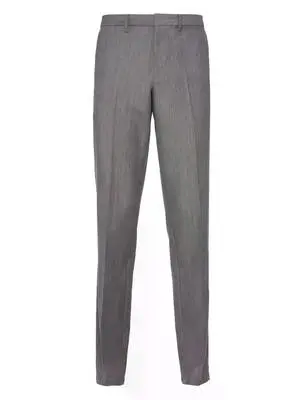 Prada Triangle Logo Mohair-wool Trousers - Grey