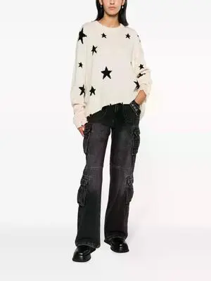 Zadig&Voltaire Star Intarsia Distressed Cashmere Jumper