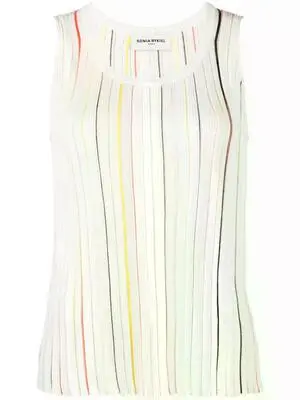 Sonia Rykiel Paris Striped Cotton-blend Tank Top - Neutrals