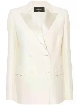 Fabiana Filippi Double-breasted Crepe Blazer - Neutrals