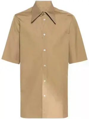 MAISON MARGIELA Oversized-collar Cotton Shirt - Brown