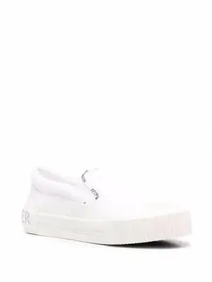 Moncler Logo Trimmed Slip-on Sneakers - White