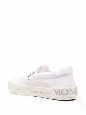 Moncler Logo Trimmed Slip-on Sneakers - White