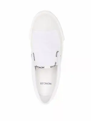 Moncler Logo Trimmed Slip-on Sneakers - White