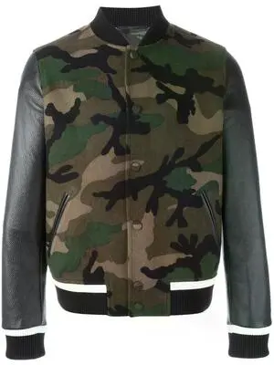 Valentino Garavani Rockstud Camouflage Bomber Jacket