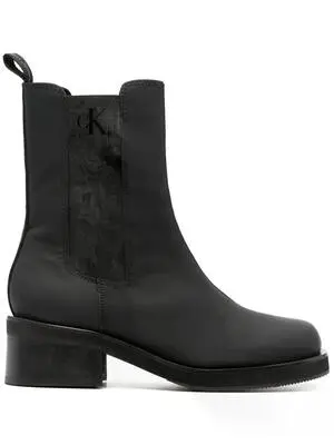 Calvin Klein 50mm Leather Chelsea Boots - Black