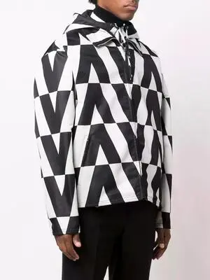 Valentino Garavani All-over Logo Print Hooded Jacket