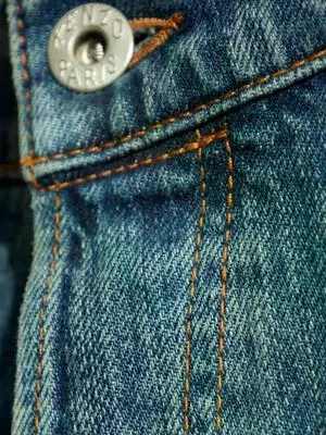 Kenzo Whiskering Effect Denim Shorts