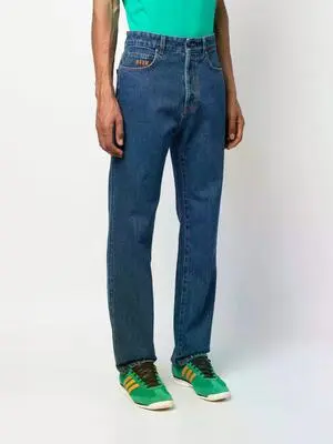MSGM Logo-embroidered Straight-leg Jeans