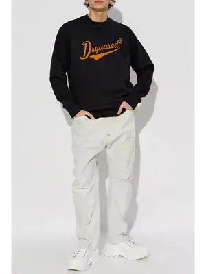 Dsquared2 Flocked-logo Sweatshirt - Black