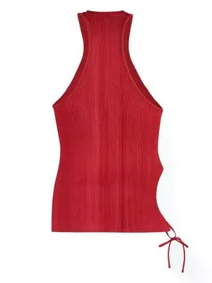 ANDREĀDAMO Ribbed Racerback Tank Top With Side Ties